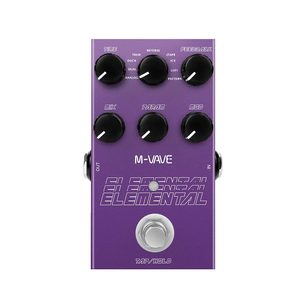 Pedal de Efeito Delay Elemental M-VAVE com 9 Tipos de Delay True Bypass M-VAVE - MVshow